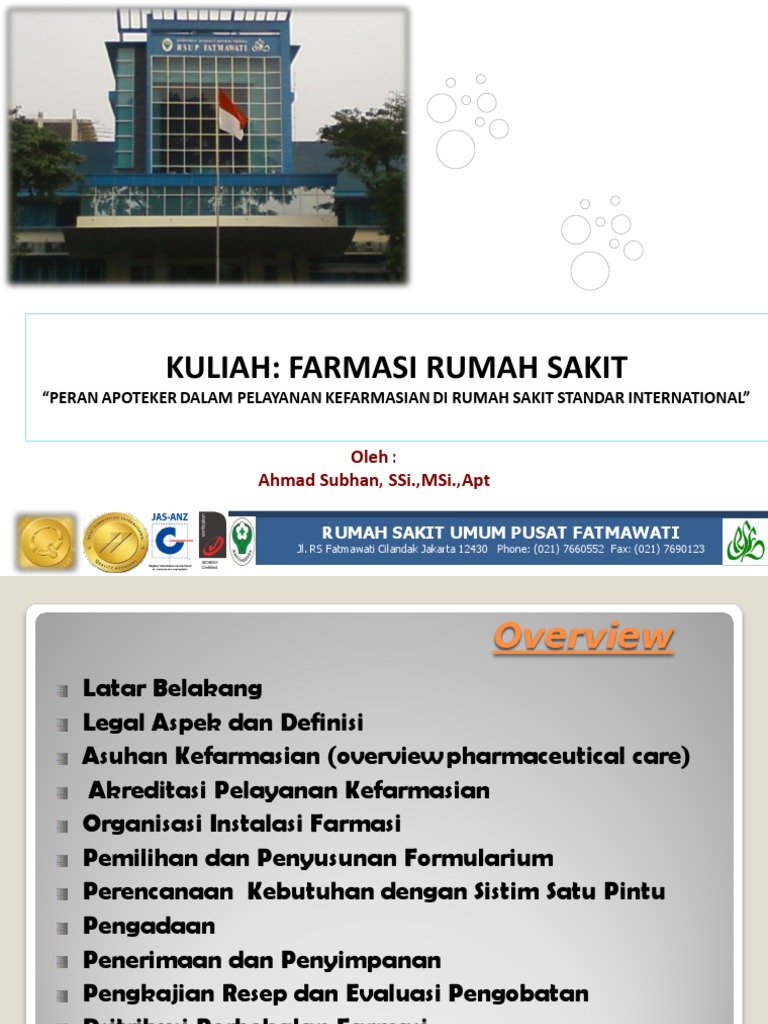 Farmasi Rumah Sakit Pharmaceutical Care Practice Pdf