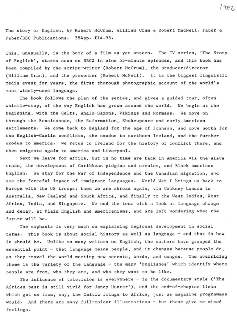The Story of English 1986 | PDF | English Language | Linguistics