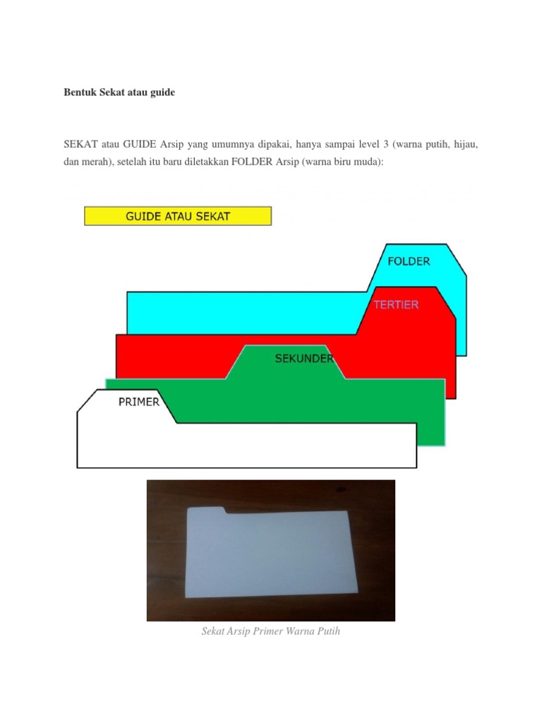 Bentuk Sekat Atau Guide Dan Folder Arsip 1 | PDF