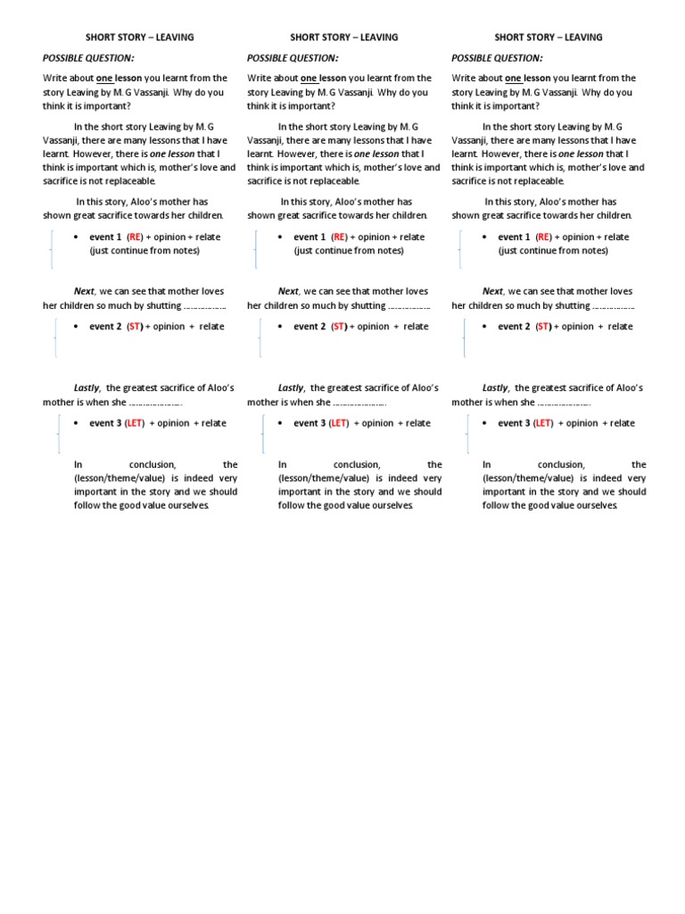 Short Story - Leaving Short Story - Leaving Short Story - Leaving | PDF