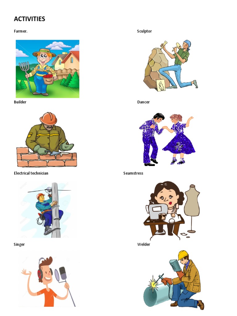 15 Profesiones en Inglés con Dibujos | PDF | Art | Science & Mathematics
