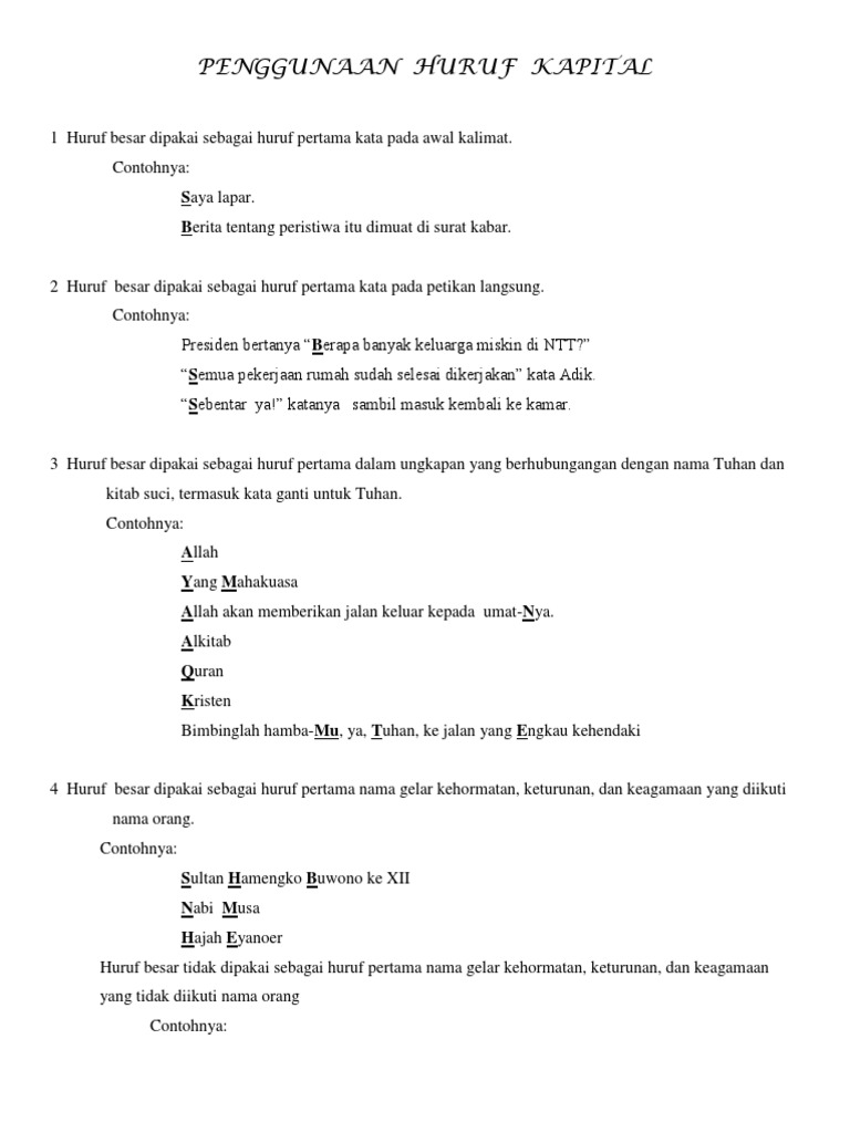 Tanda Baca Dan Huruf Kapital | PDF