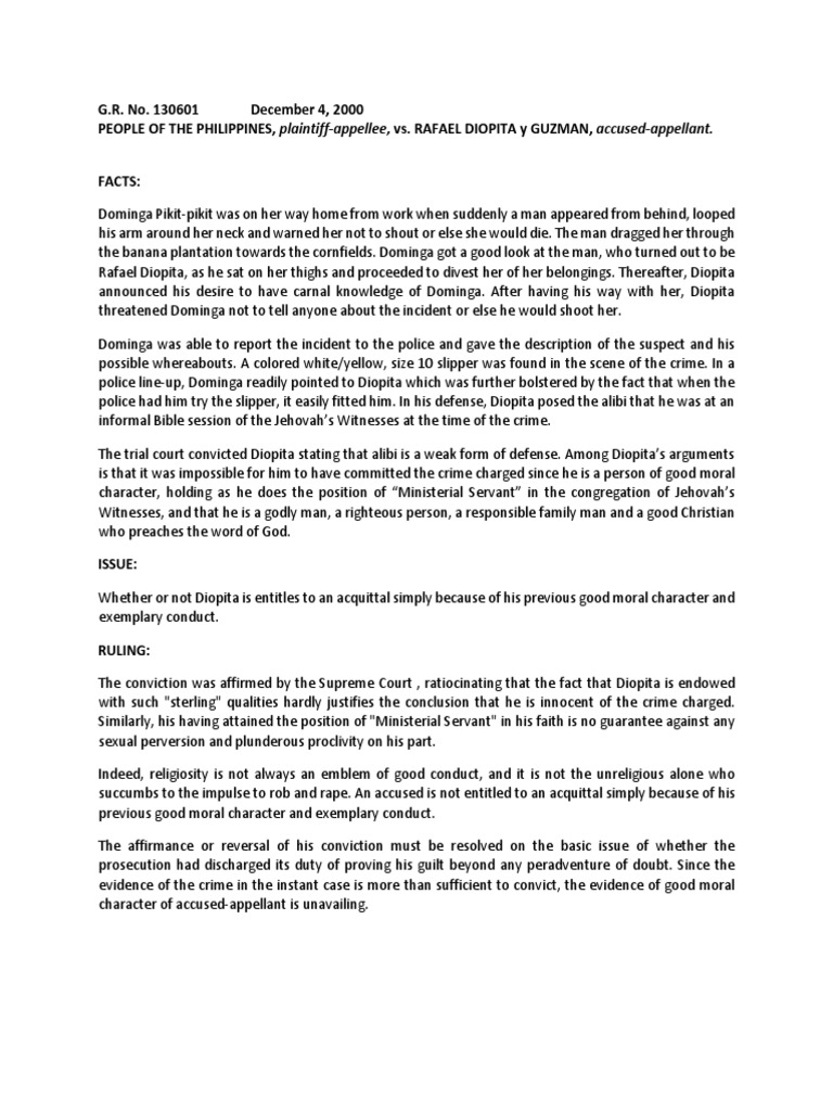 People Vs Diopita | PDF | Witness | Acquittal