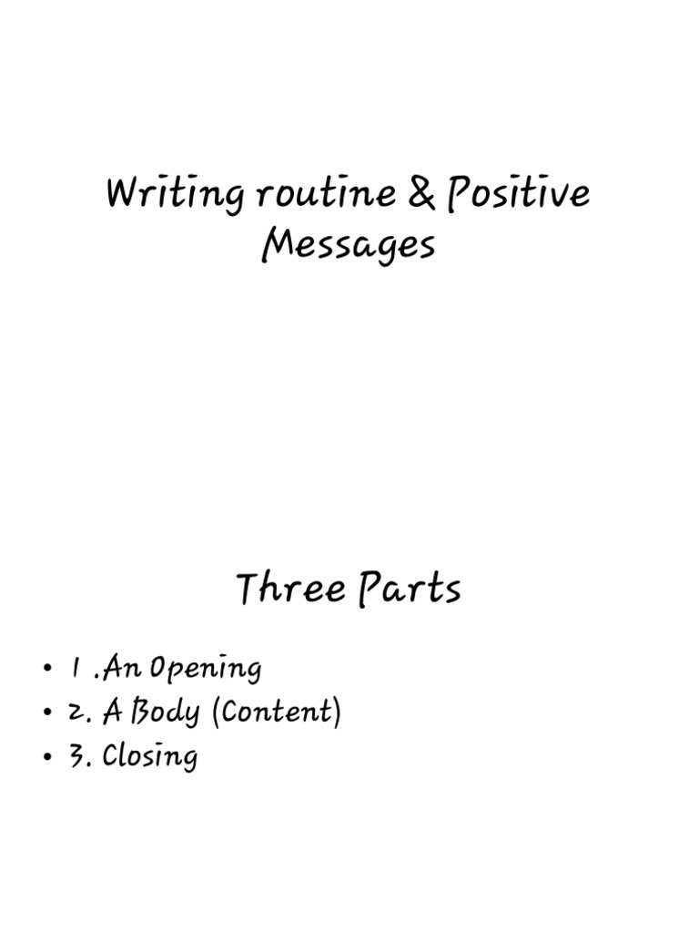 4.routine Positive Messages | PDF | Business | Communication