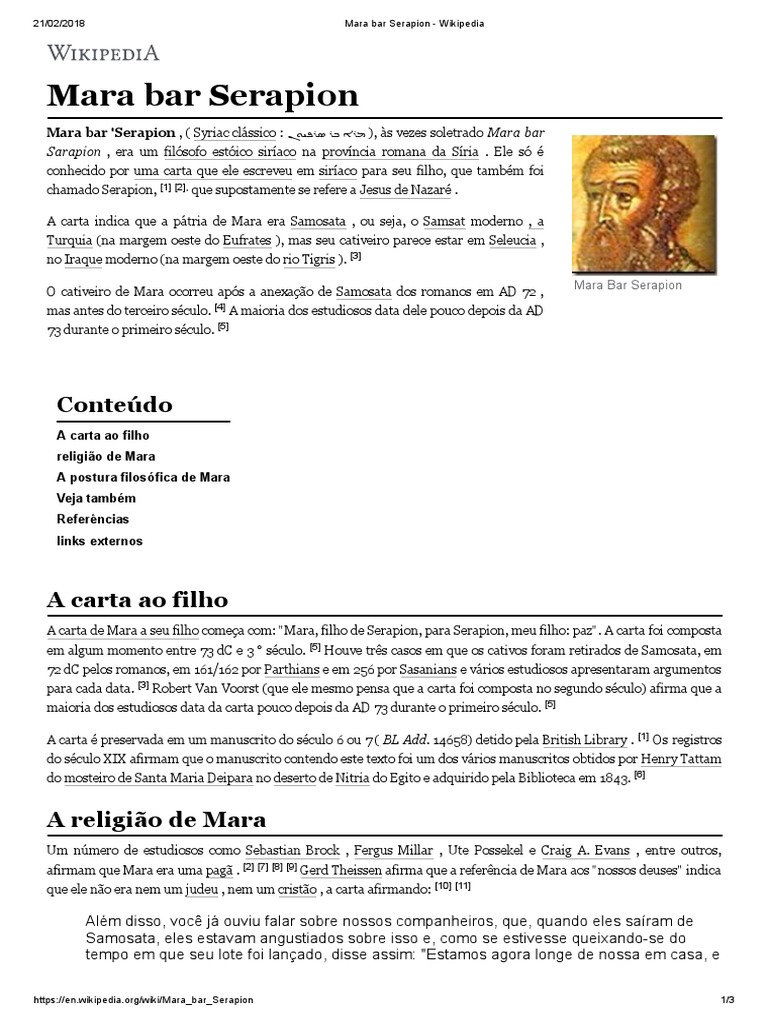 Mara Bar Serapion | Download grátis PDF | Jesus | Religião e crença