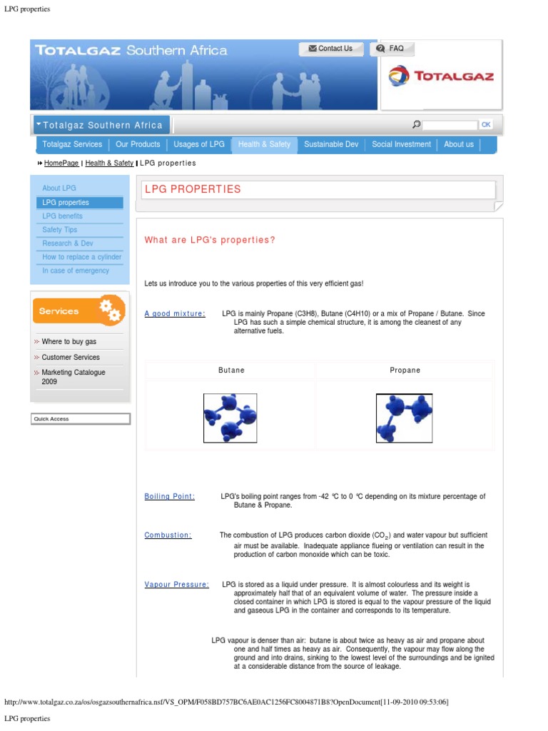 LPG Properties | PDF | Liquefied Petroleum Gas | Propane