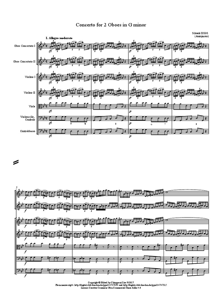 IMSLP492140-PMLP528839-Concerto Per 2 Oboi Anonimo Complete Score | PDF | Classical Compositions ...