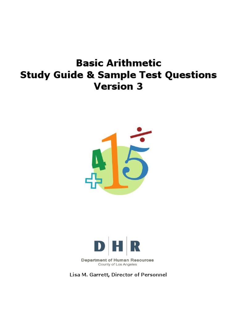 Basic Arithmetic Skills: A Comprehensive Study Guide and Sample Test ...