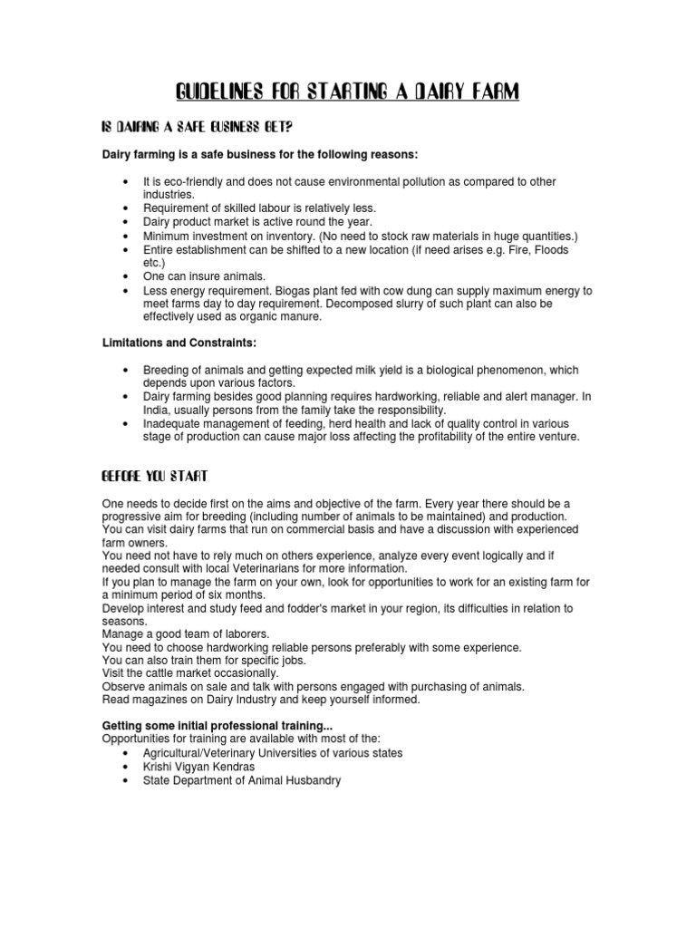 Dairy Farm Guidelines | PDF | Dairy Farming | Cattle