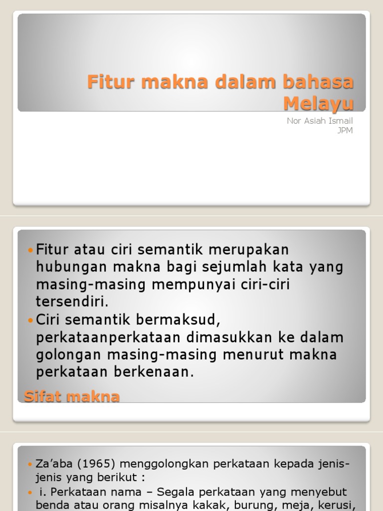 Fitur Makna Dalam Bahasa Melayu Pdf