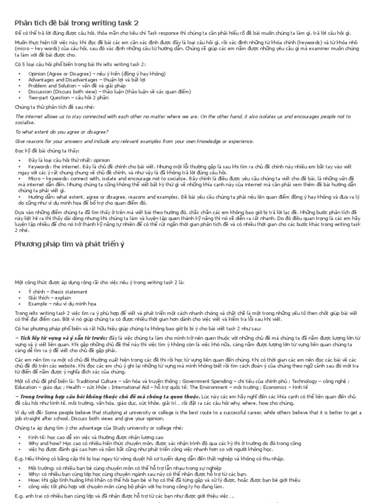 IELTS Task 2 Outline | PDF