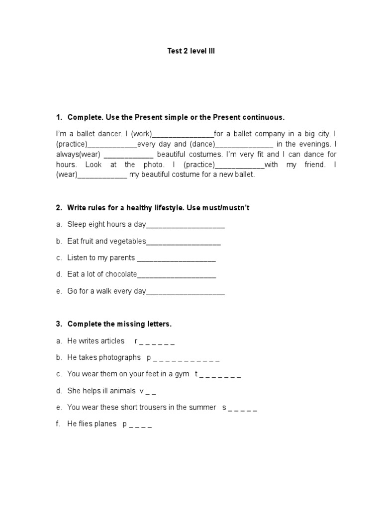 Test 2 Level 3 | PDF