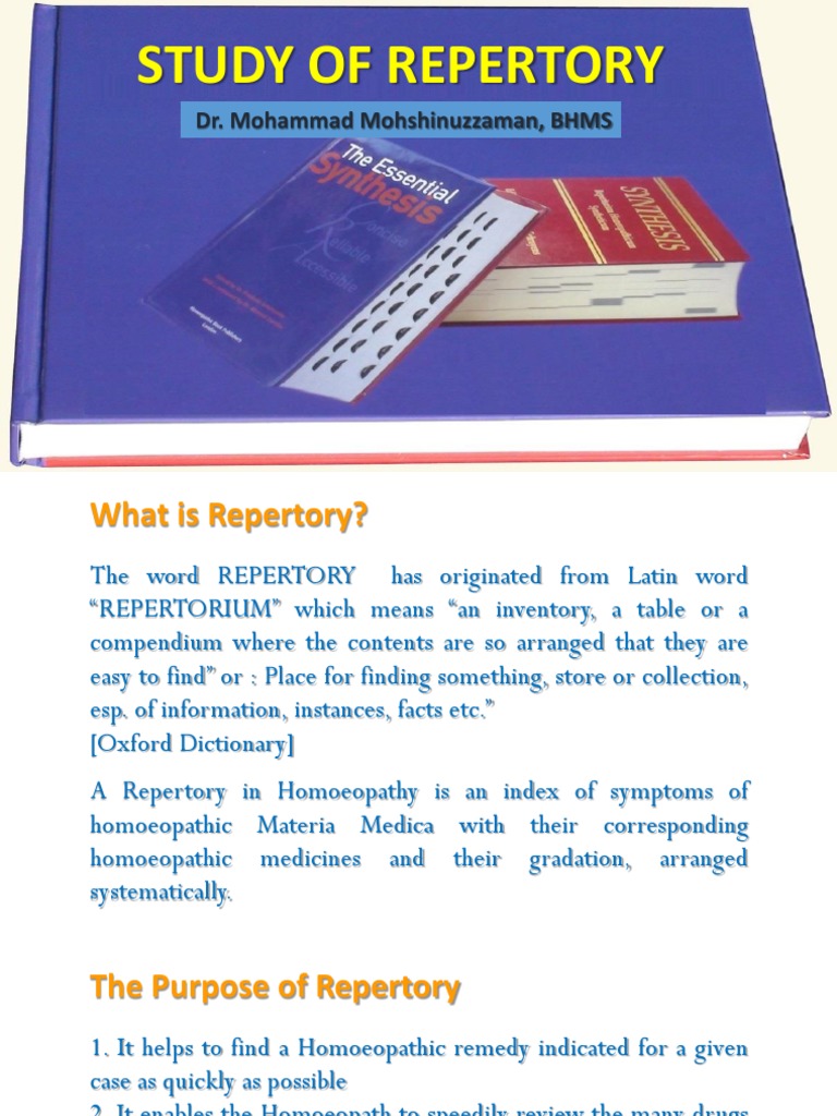 Repertory Presentation | PDF | Homeopathy | Alternative Medicine
