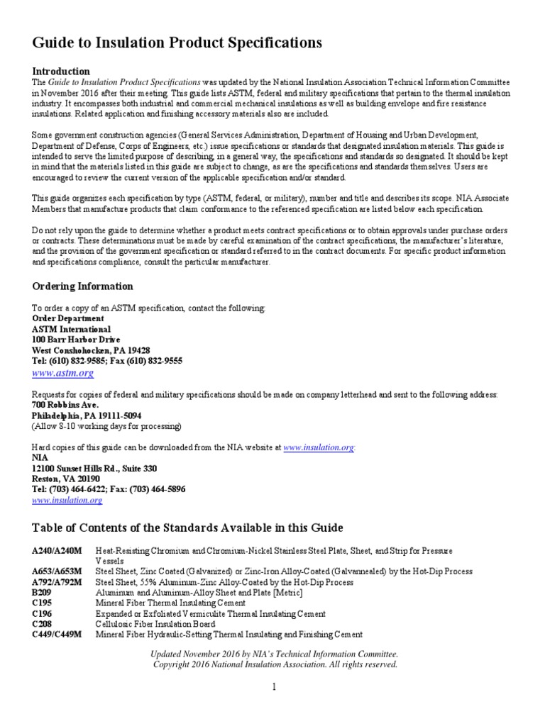 Guide To Insulation Product Specifications November 2016 | PDF ...