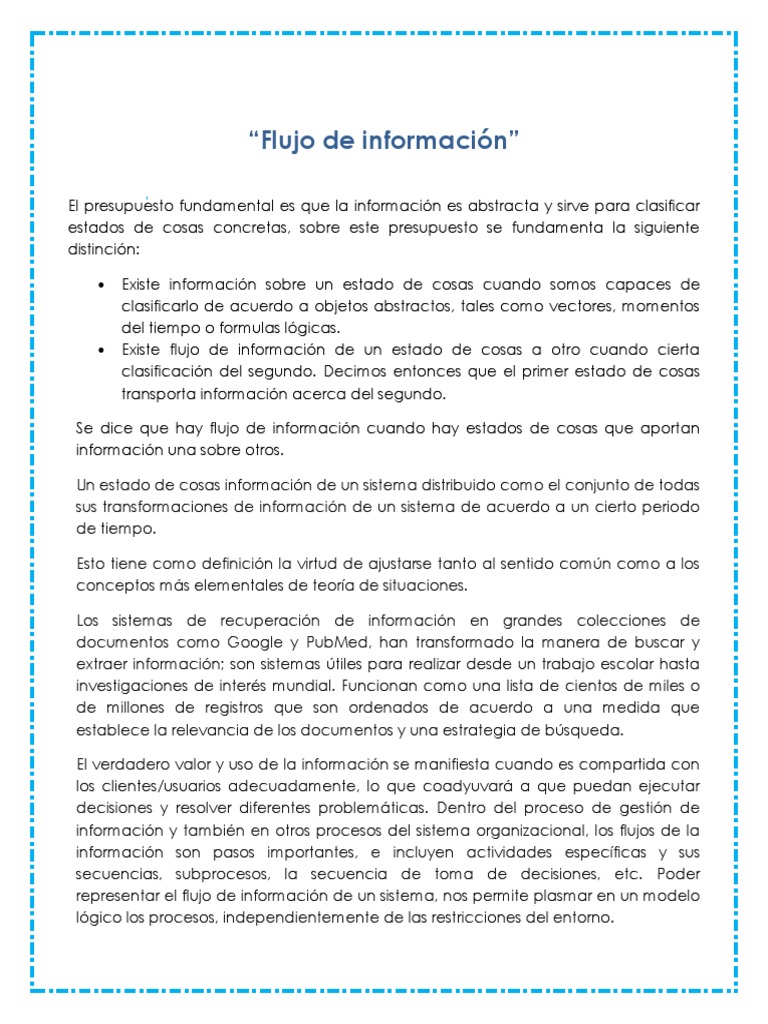 Flujo de Información | PDF | Almacén de datos | Información