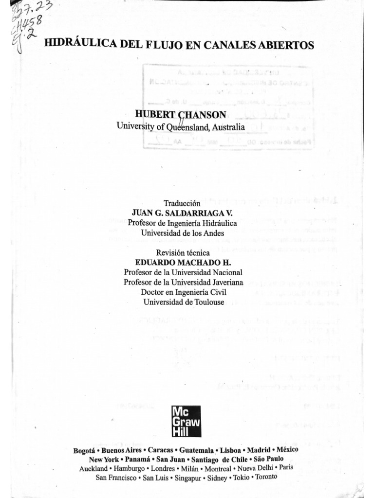 Hidráulica Hubert Chanson Cap 0-1 PDF | PDF