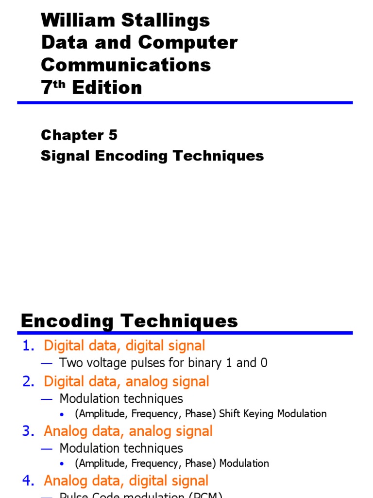Signal Encoding Techniques | PDF | Modulation | Digital Signal