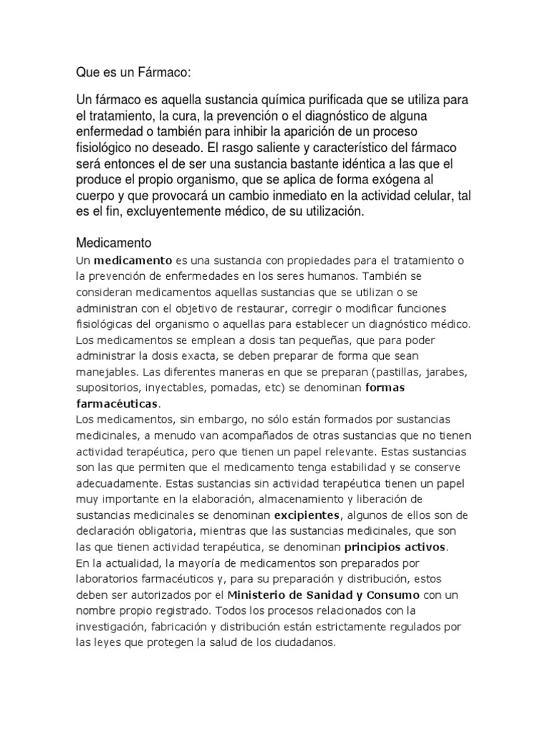 Que Es Un Fármaco | PDF | Medicamentos con receta | Droga generica