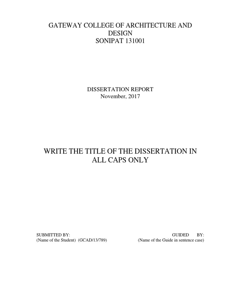 Dissertation Submission Certificate Template | PDF