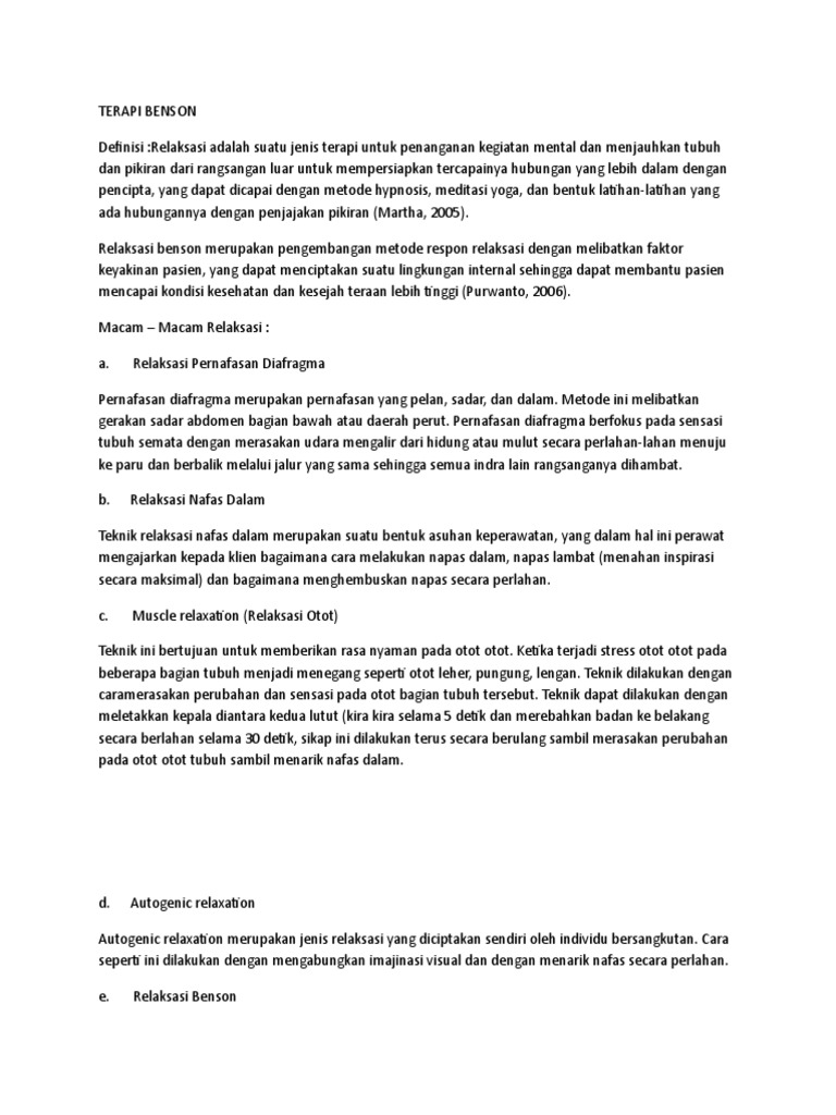 Terapi Benson | PDF