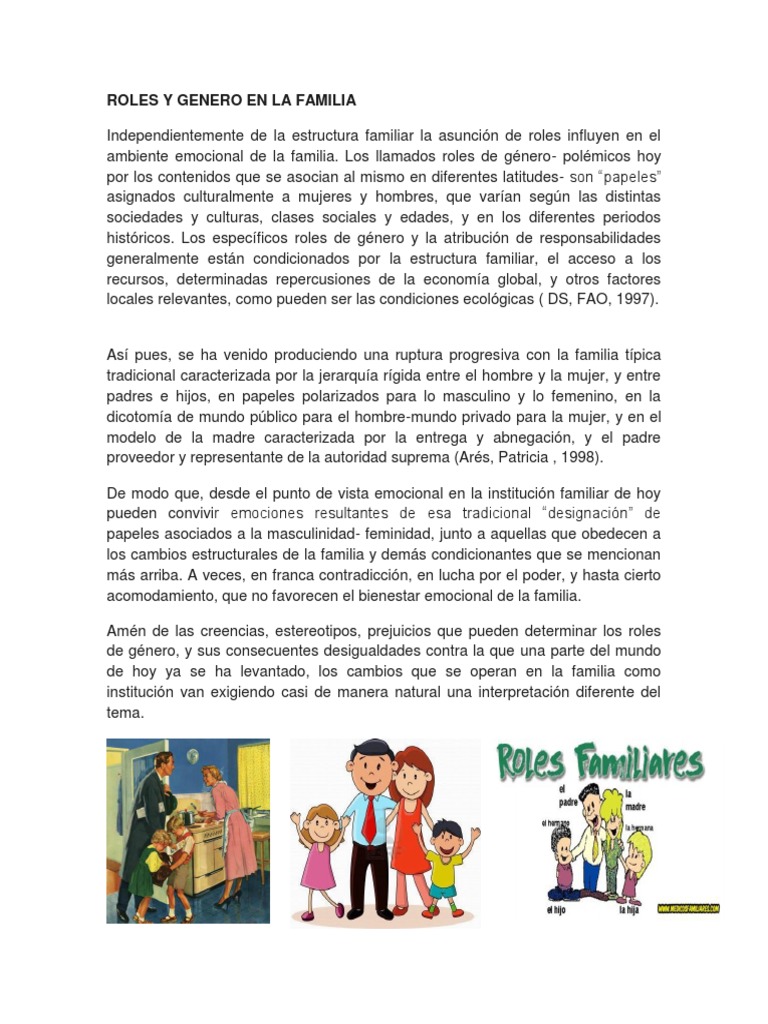 Roles y Genero en La Familia | PDF