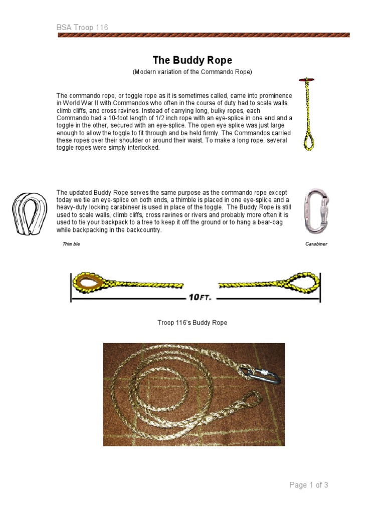 The Buddy Rope: BSA Troop 116 | PDF | Rope | Leisure