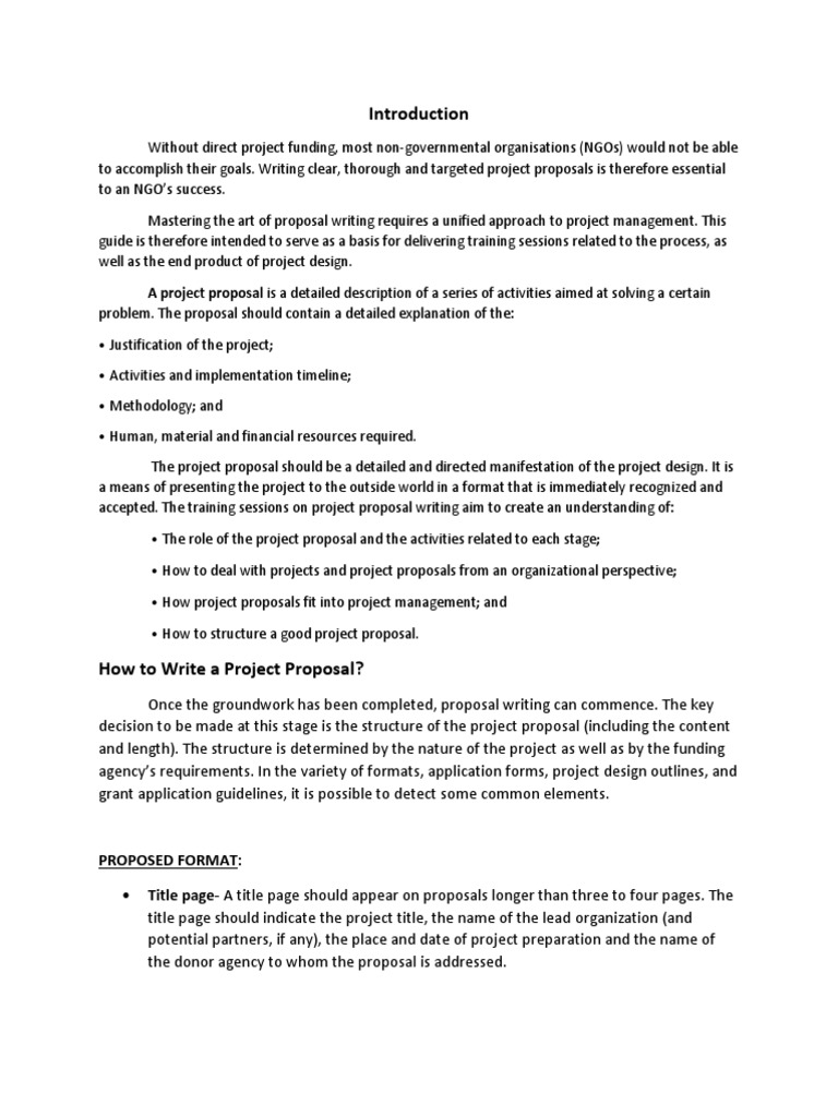 A Project Proposal Is A Detailed Description of A Series of Activities ...