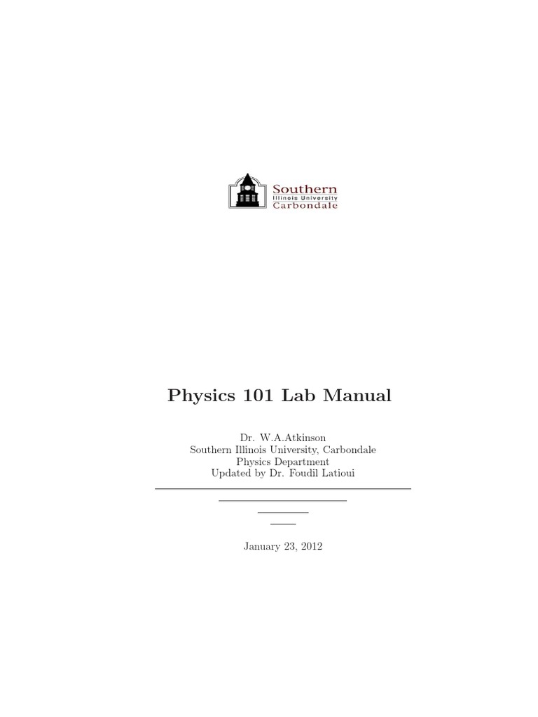 Phys 101 - Lab Manual | PDF | Ion | Moon