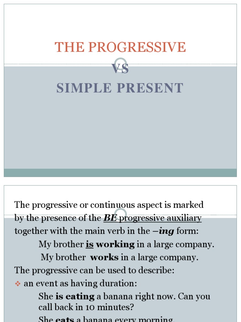 English Tenses: Simple vs. Progressive | PDF | Language Arts & Discipline