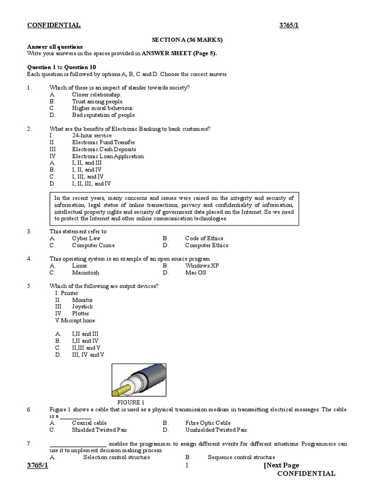Ict SPM | PDF | Computer Network | Computer Security
