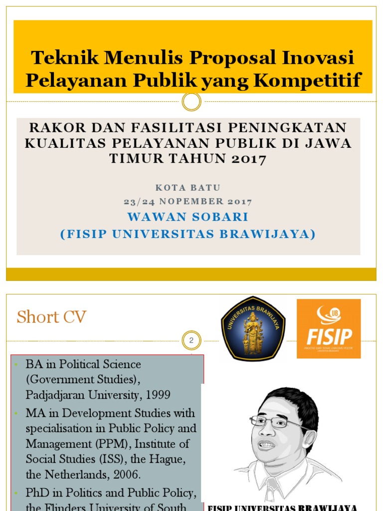 Teknik Menulis Proposal Inovasi Pelayanan Publik | PDF