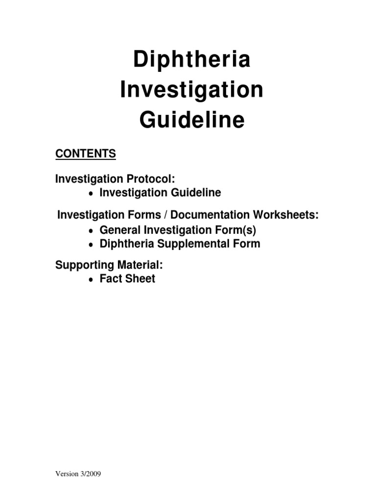 Diphtheria Investigation Guidelines | PDF | Race And Ethnicity In The ...