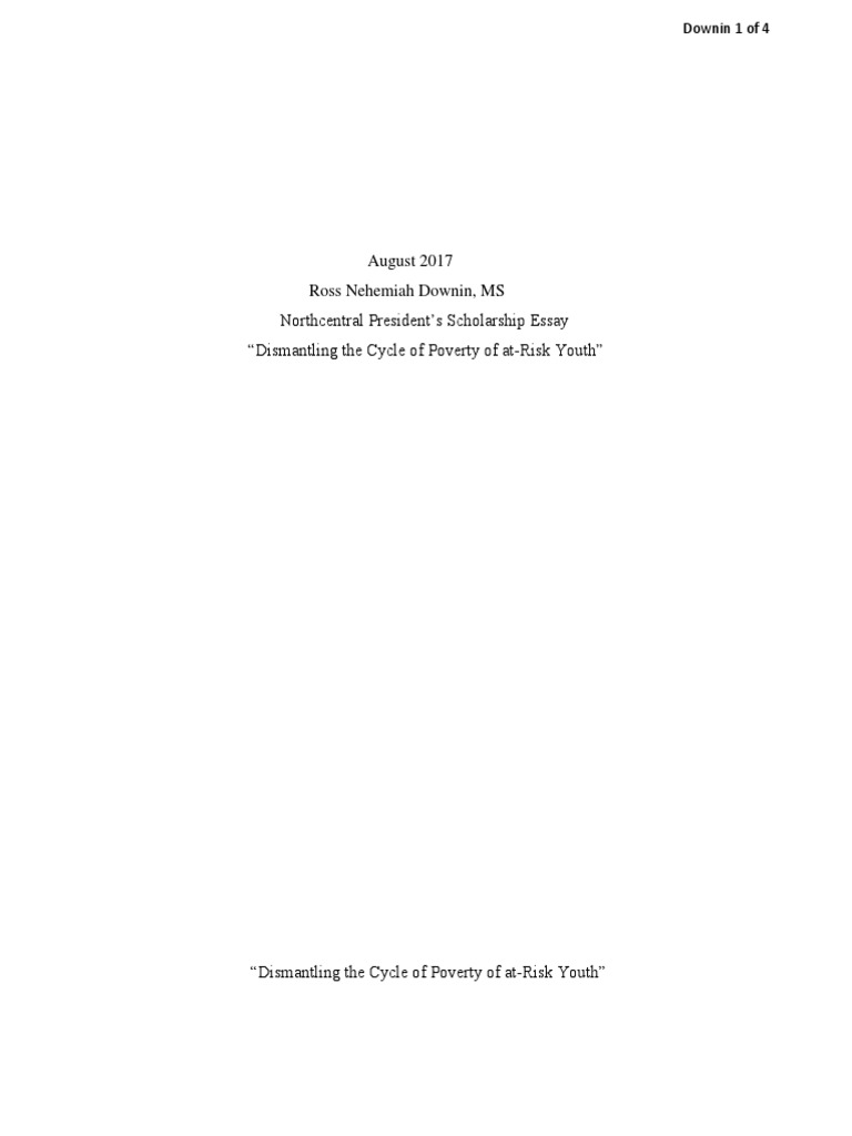 NCU Presidents Scholarship Essay - Ross Nehemiah Downin | Download Free ...