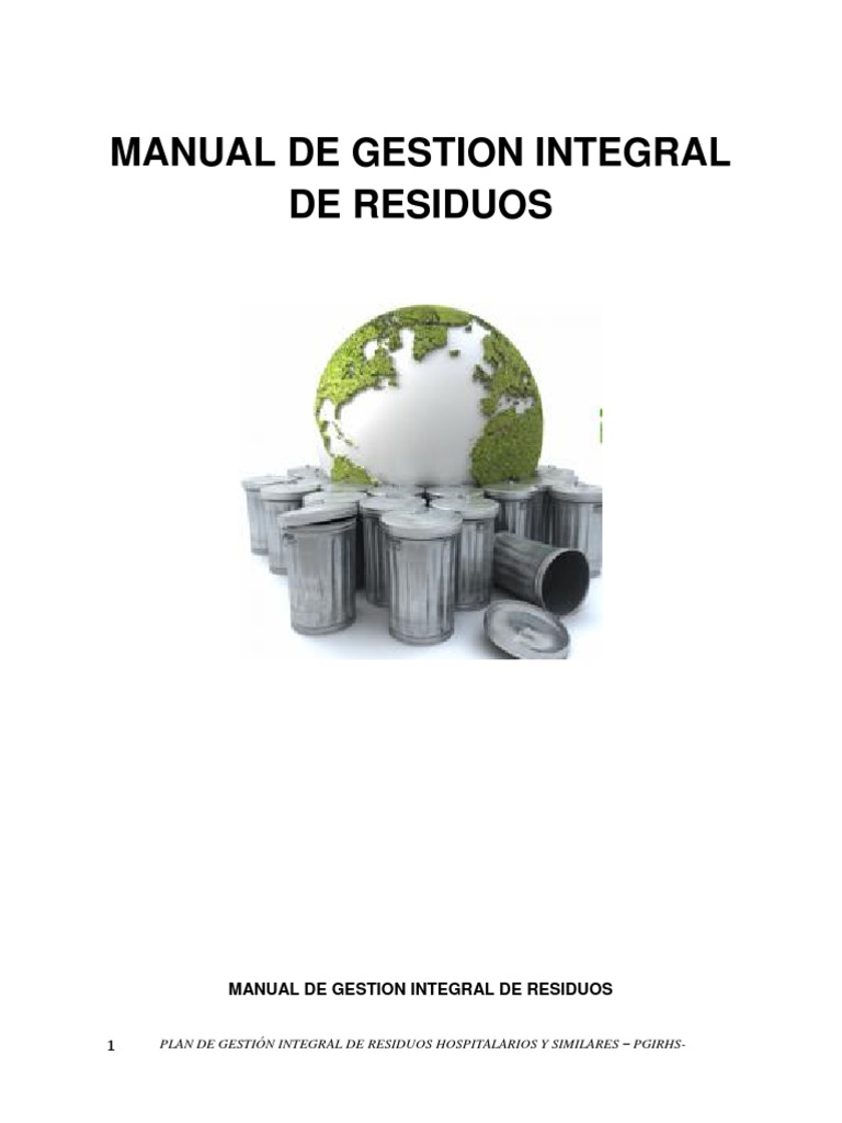 Pgirs de Residuos Hospitalarios Completo | PDF | Gestión de residuos | Residuos