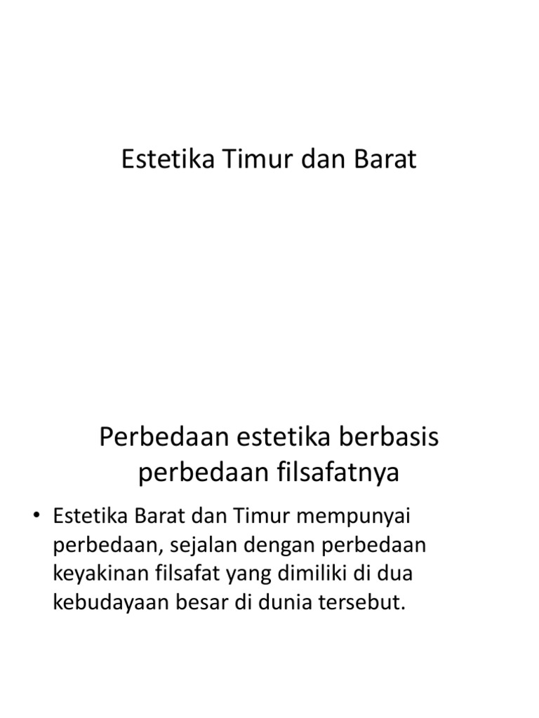 Estetika Barat Dan Timur | PDF