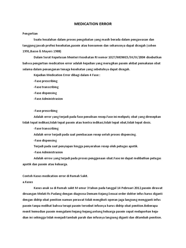 Medication Error | PDF