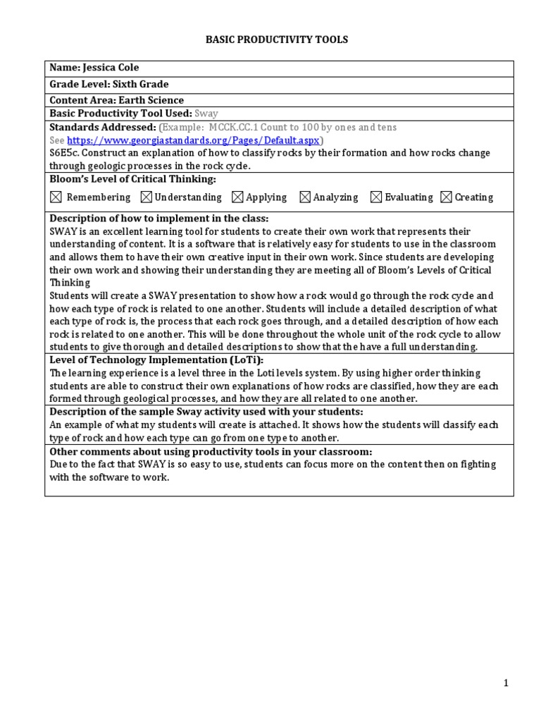 BPT Lesson Idea 2018 | PDF