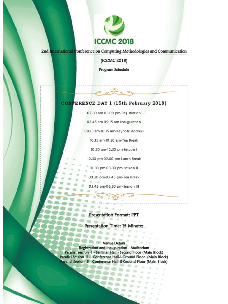 ICCMC 2018 Schedule | PDF | Computing | Areas Of Computer Science