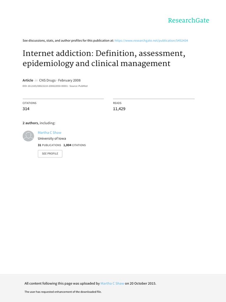 Internet Addiction | PDF | Substance Use Disorder | Personality Disorder