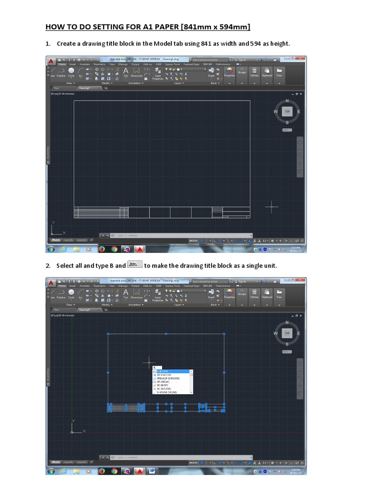 How To Do Setting For A1 Paper | PDF
