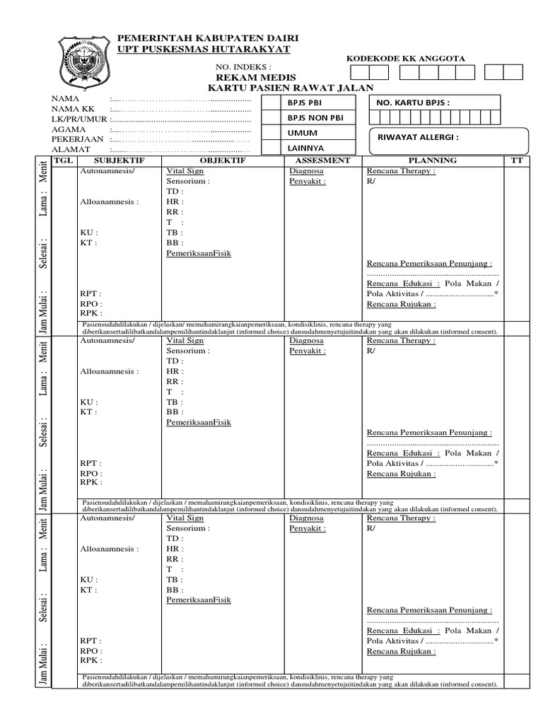 Rekam Medis Pasien Puskesmas Dairi | PDF | Pengembangan Diri
