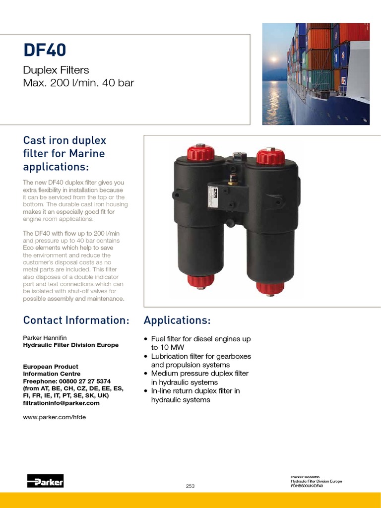 Duplex Filters Max. 200 L/min. 40 Bar: Cast Iron Duplex Filter For ...