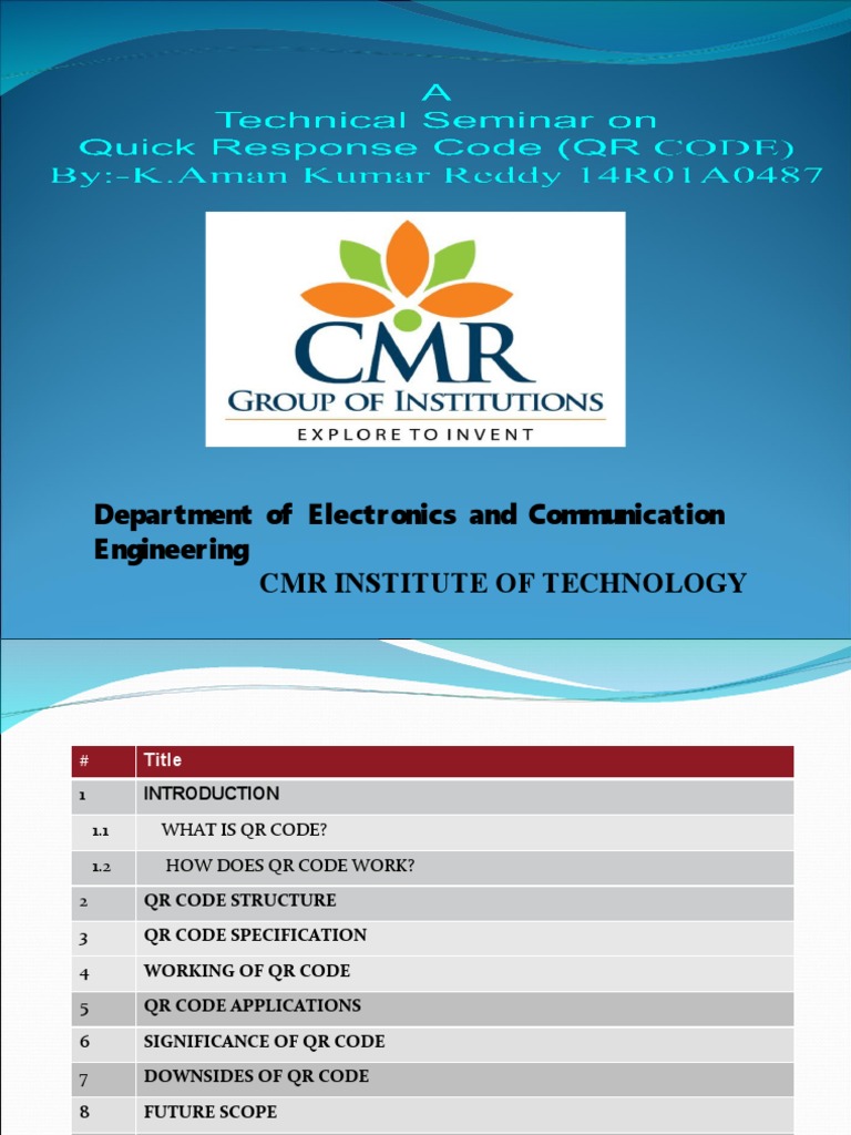 My Seminar2 | PDF | Qr Code | Computing