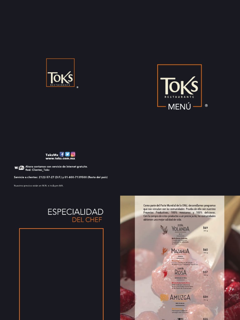 Toks Menu | PDF | Cocina mexicana | Cocina