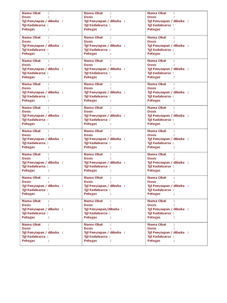 Daftar Obat: Dosis & Kadaluarsa | PDF