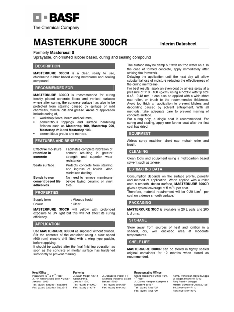 Masterkure 300CR | PDF | Concrete | Building Engineering