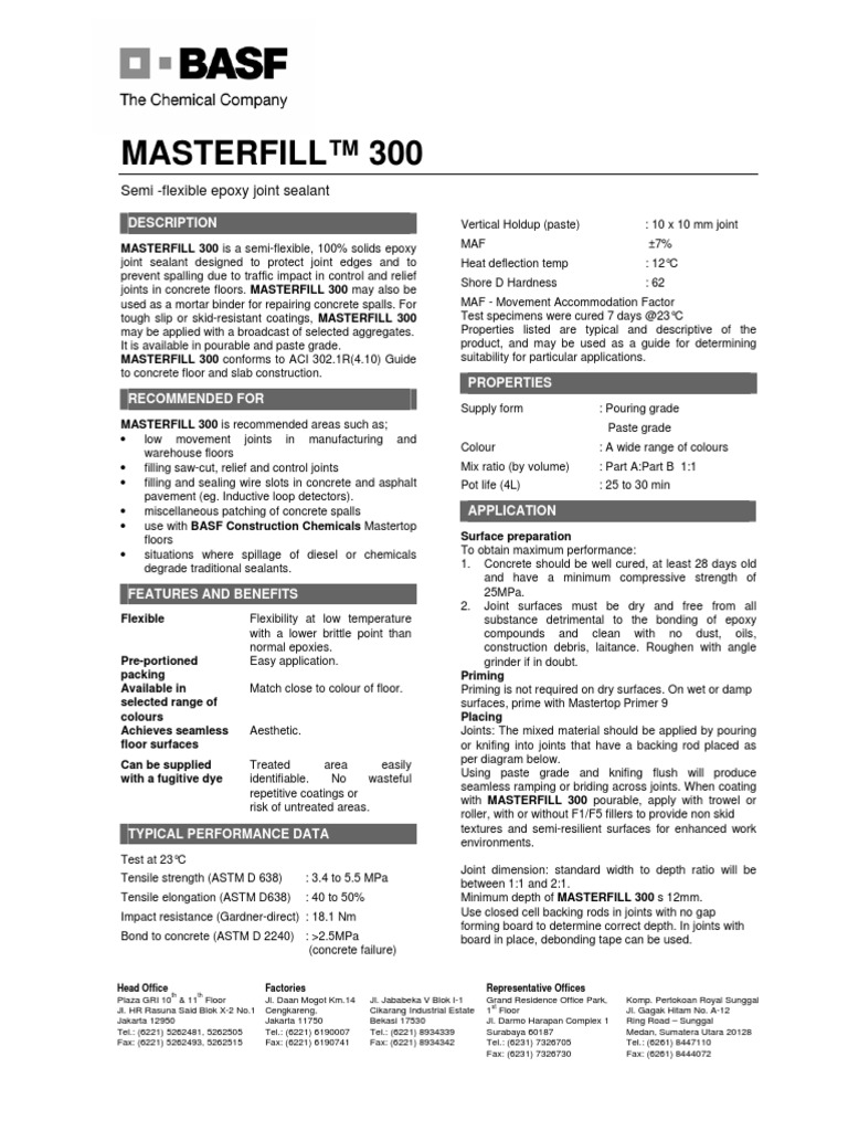 Masterfill 300 PDF | PDF | Epoxy | Concrete