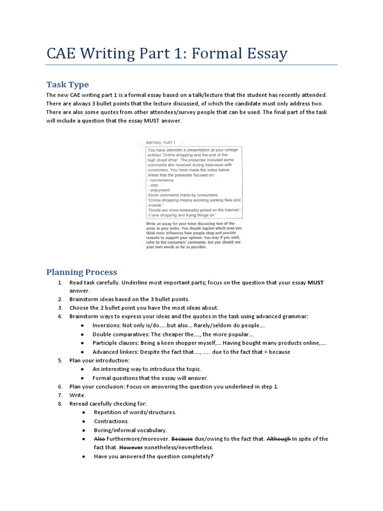 CAE Writing Part 1: Essay Guide | PDF | Clause | Question