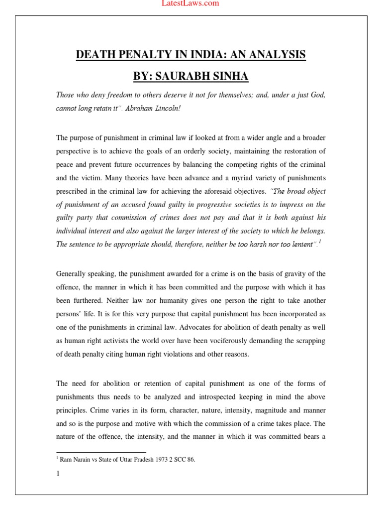 Death Penalty Overview in India | PDF | Pardon | Death Row