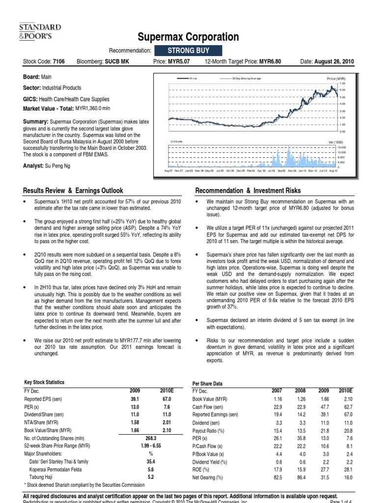Supermax 2Q10 Retain Strong Buy | PDF